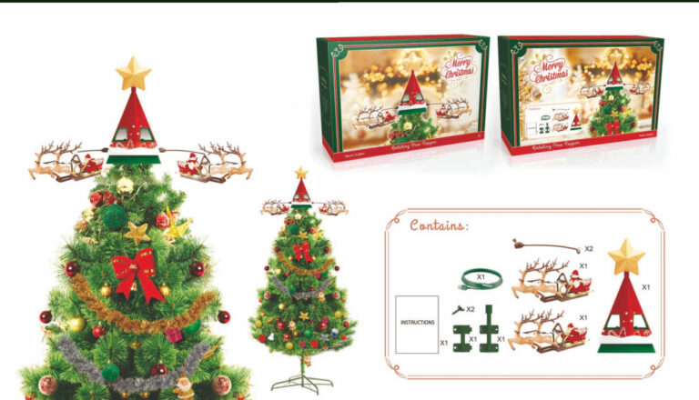 Rotating Santa Sleigh Tree Topper – Wehbeh Land