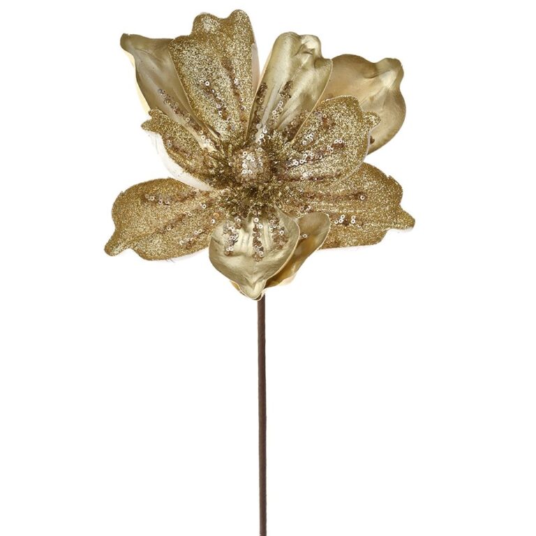 Christmas Gold Magnolia Flower Stem – Wehbeh Land