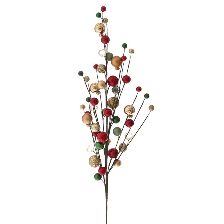 Red Green And Gold Pearl Berry Spray – Wehbeh Land